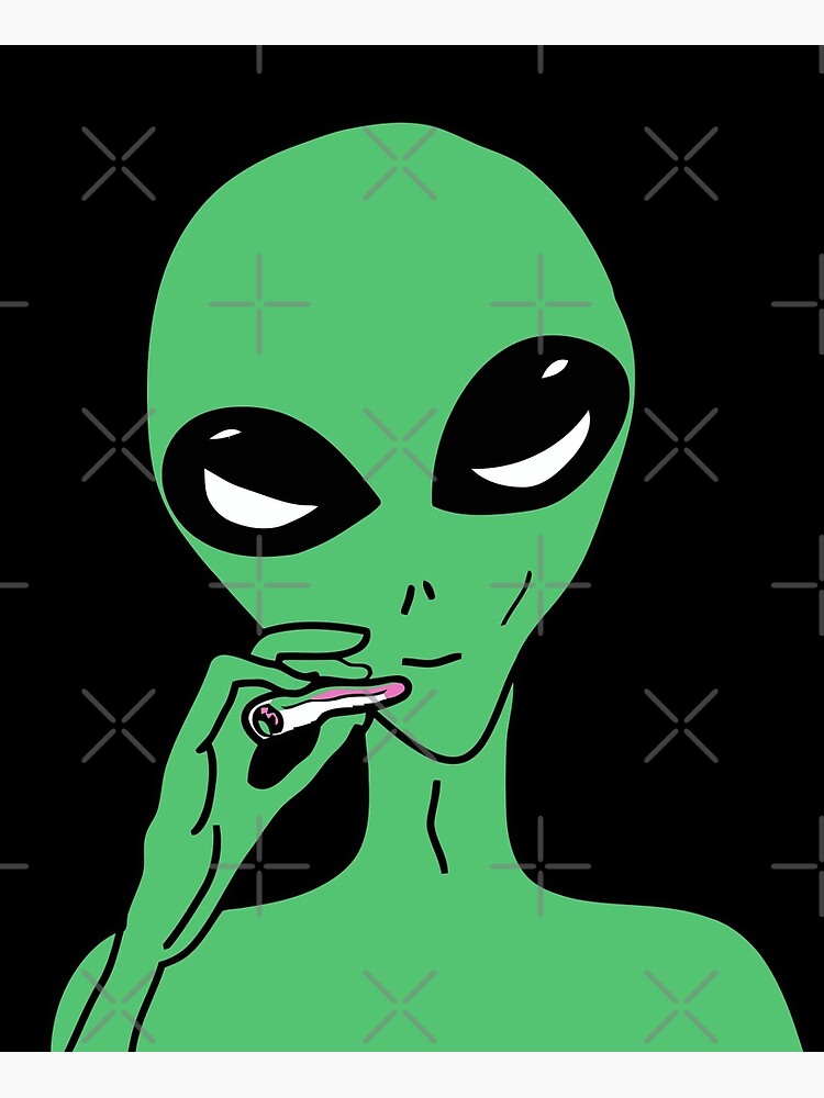 "Green Stoner Alien" Poster for Sale by SwanDive | Redbubble