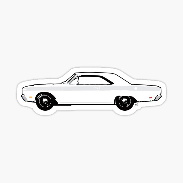"White 60s DD Coupe" Sticker for Sale by MandyCarsArts | Redbubble