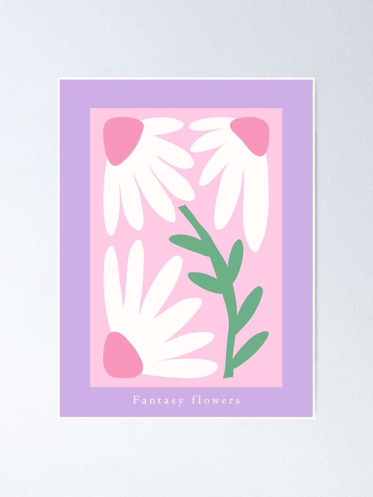 "Fantasy flowers, Flower market, Y2K decor, Pink purple print, Cute ...
