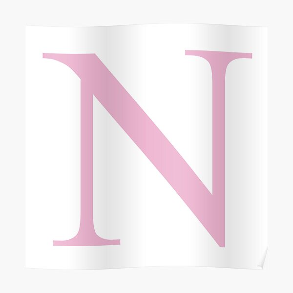 "Initial Letter N Fancy Font Monogram Pink " Poster for Sale by ciaobam ...
