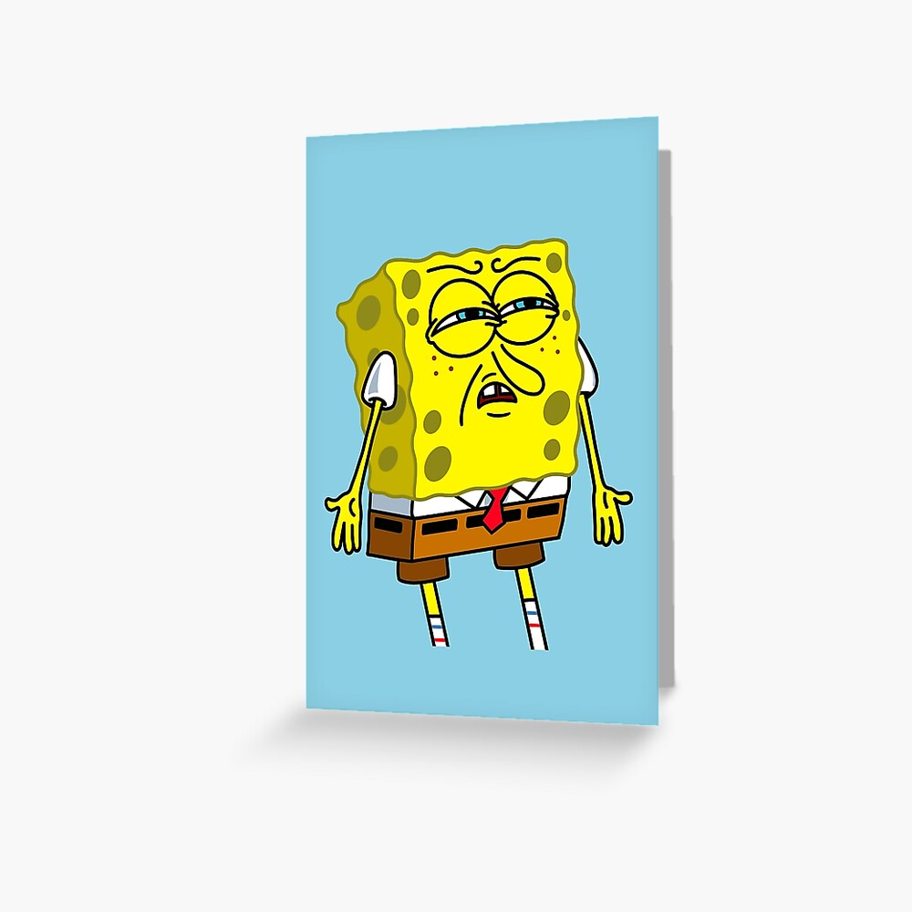 "Spongebob meme face" Greeting Card for Sale by L1sercool | Redbubble