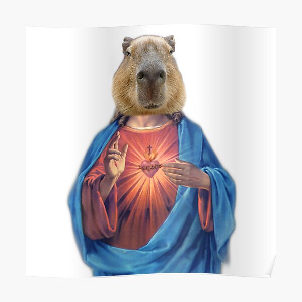 "Capybara Jesus" Poster for Sale by PopPunkFairyy | Redbubble