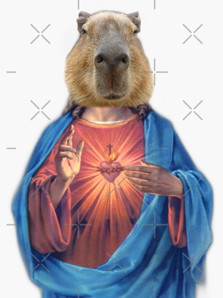 "Capybara Jesus" Sticker for Sale by PopPunkFairyy | Redbubble