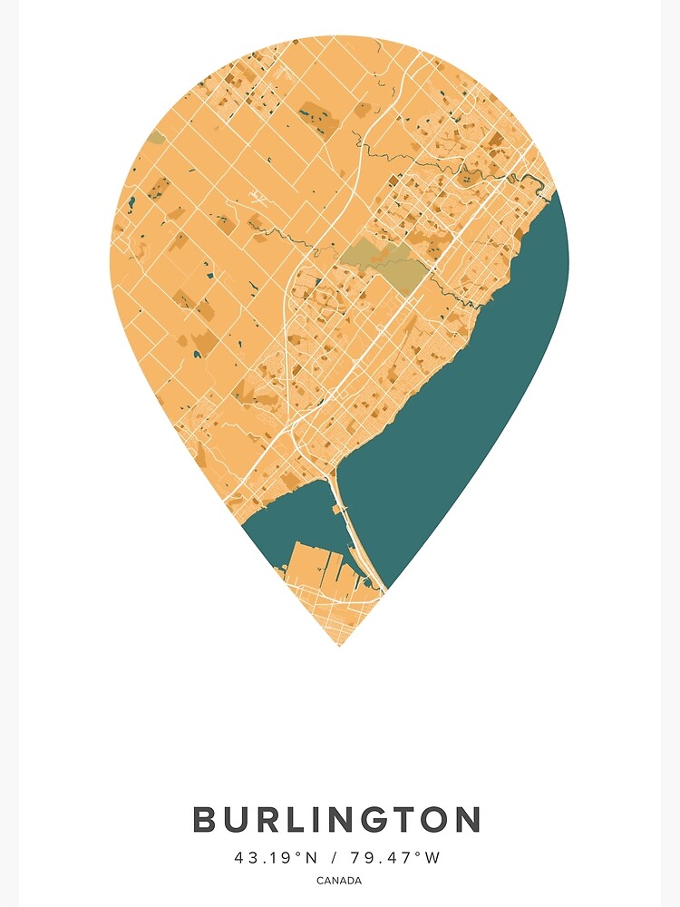 Map Print Burlington - Canada , Map Premium Matte Vertical Posters sold ...