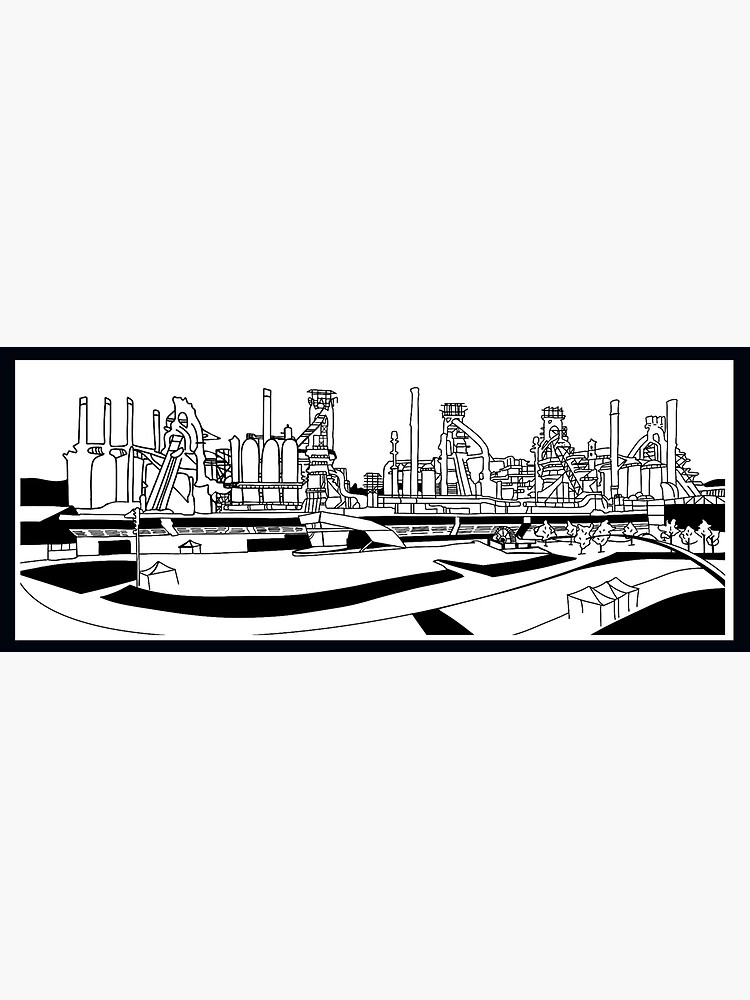 "Steel Stacks line drawing " Greeting Card for Sale by MaryJo Rosania ...