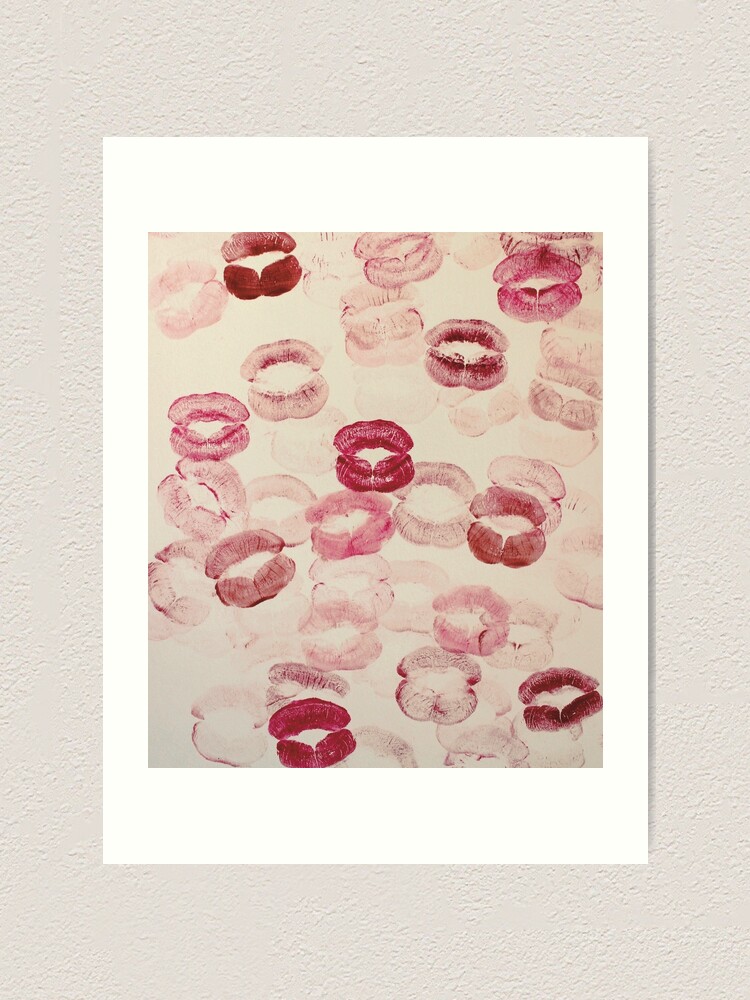 "kisses pattern red pink lipstick aesthetic pinterest coquette dollette ...