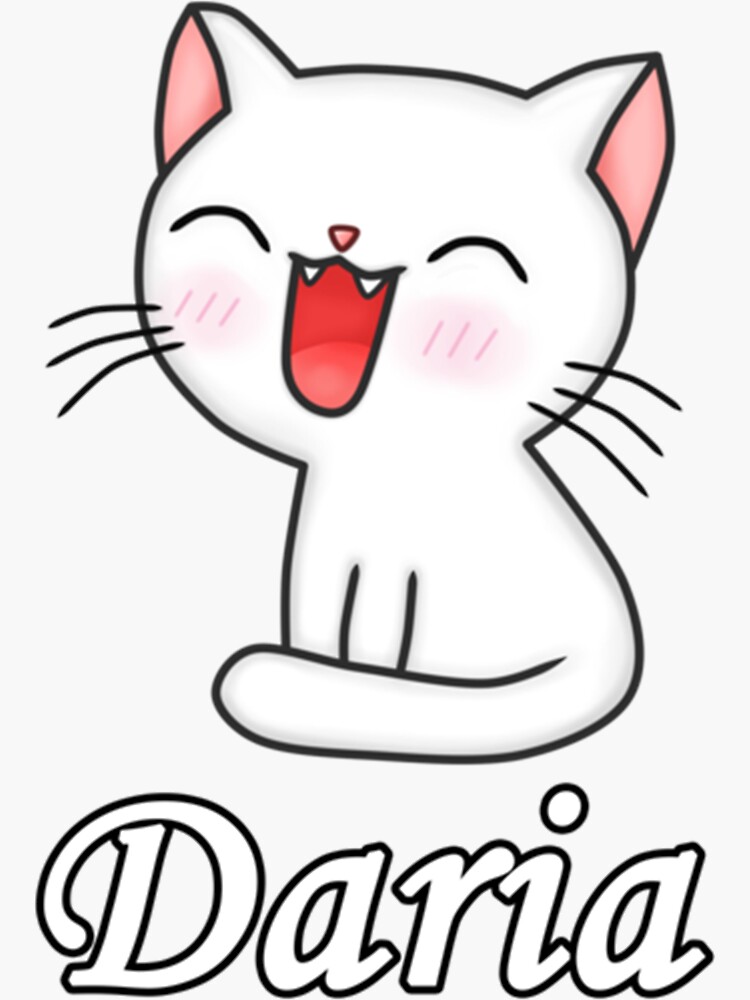 "Daria Cute Cat " Sticker for Sale by DarrianMyDe | Redbubble