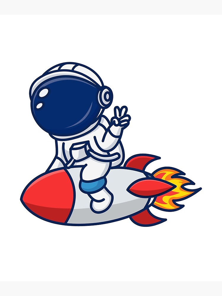 "Astronaut Ride A Rocket" Poster for Sale by MoaaStore | Redbubble