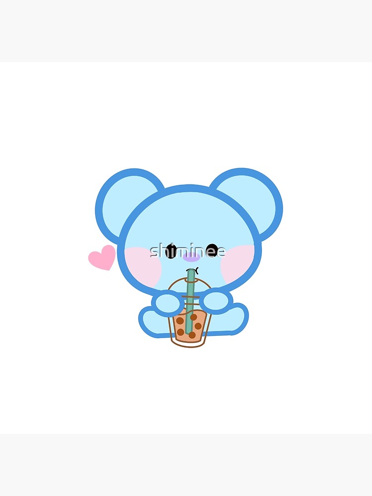 "Cute BTS BT21 Character Chibi Koya Bubble tea / bobba" Art Print for ...