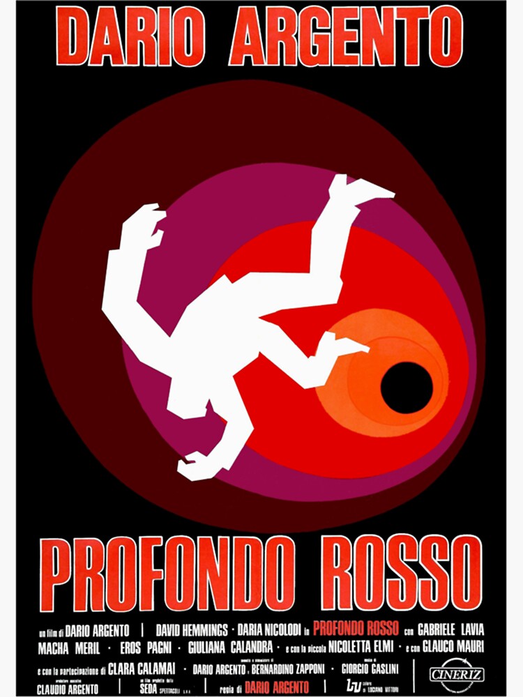 "PROFONDO ROSSO (1975) Dario Argento " Sticker for Sale by DarrianMyDe ...
