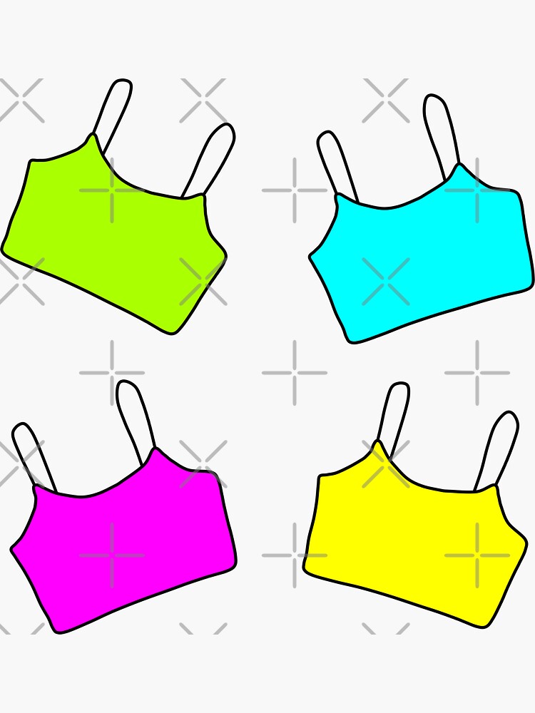 "Neon Color Crop Tops" Sticker for Sale by RJdesigns243 | Redbubble