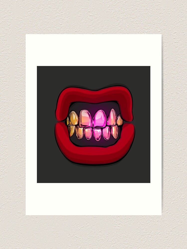 "Gold grillz" Art Print for Sale by glowww | Redbubble