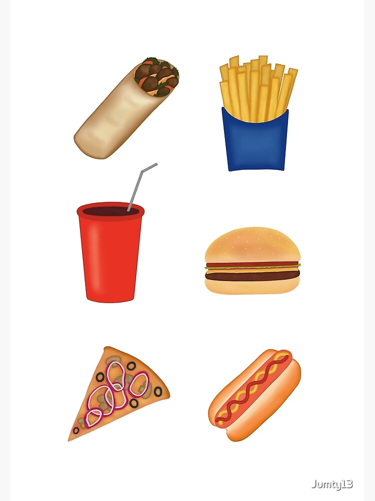  types Of Fast Food Poster For Sale By Jumty13 Redbubble