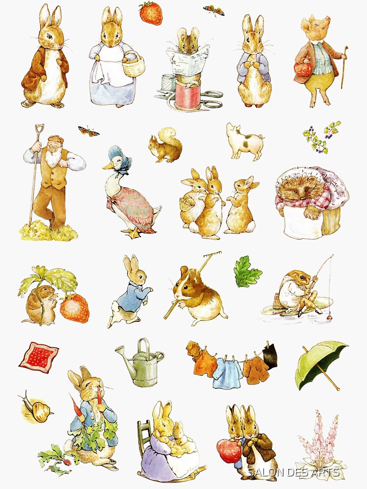 "Peter Rabbit and Friends Collection Pack - Beatrix Potter" Sticker for ...