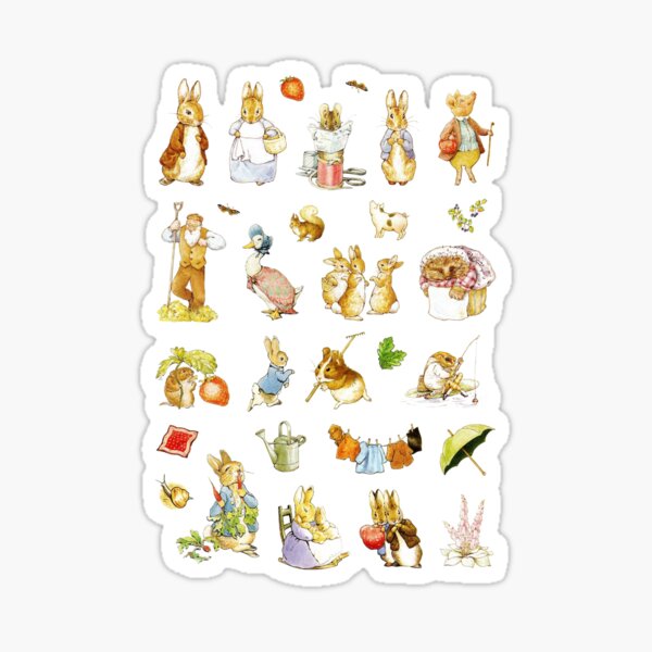 "Peter Rabbit and Friends Collection Pack - Beatrix Potter" Sticker for ...