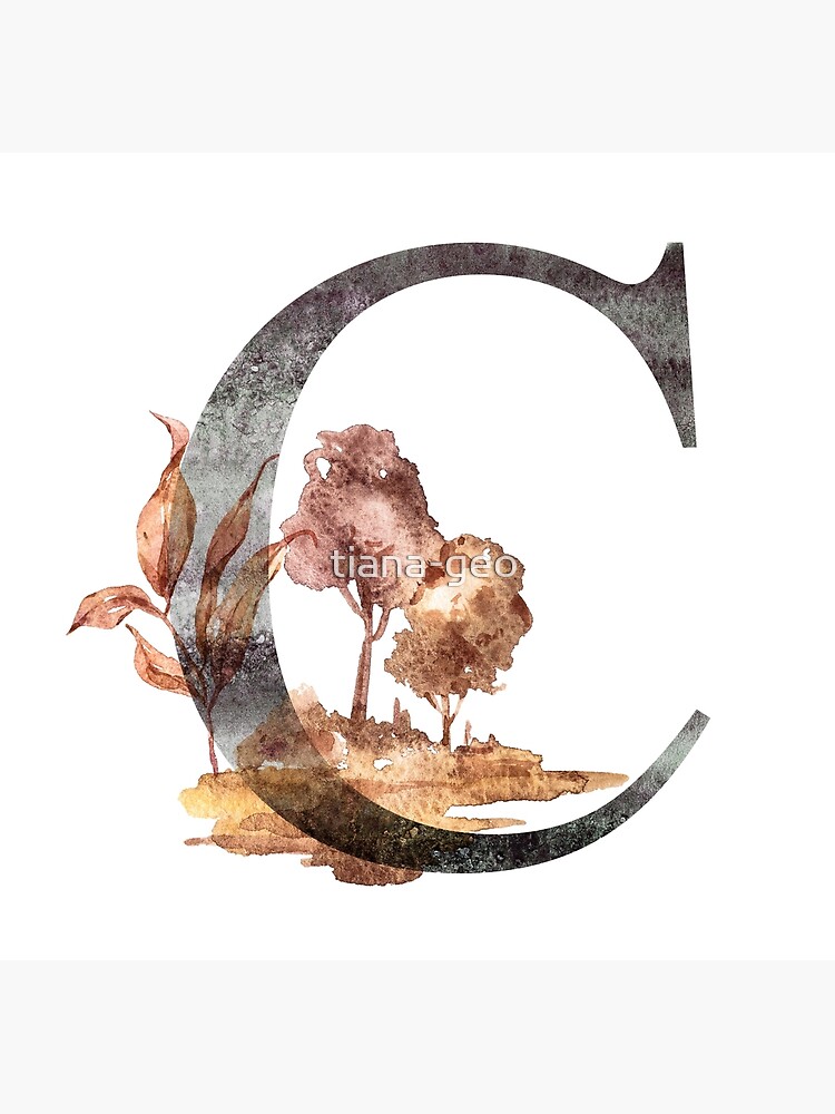 "Watercolor floral C wedding monogram letter print" Poster for Sale by ...