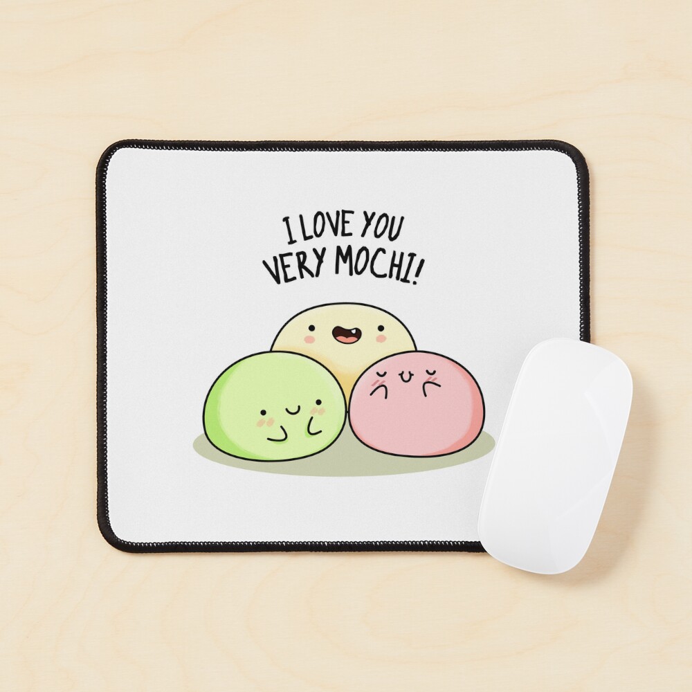 "I Love You Very Mochi Funny Mochi Puns " Sticker for Sale by punnybone ...