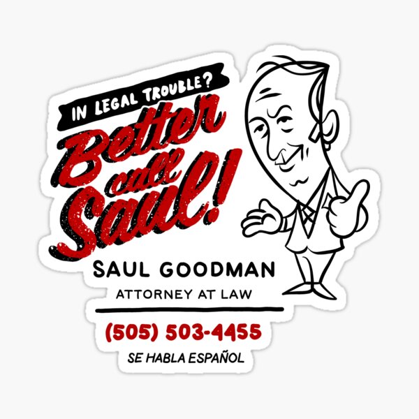 "better call saul goodman" Sticker for Sale by martono87 | Redbubble