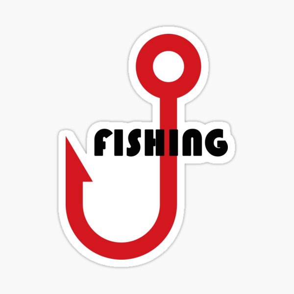 "Simple Fishing Hook Design, My Favourite Hobby and Life style" Sticker ...