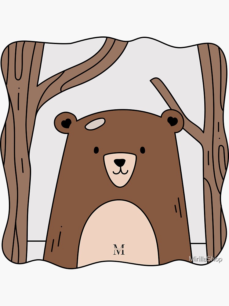 "HAPPY BEAR IN THE FOREST" Sticker for Sale by MirillaShop | Redbubble