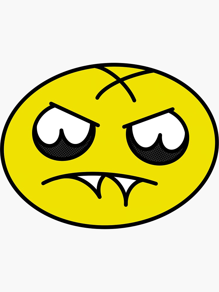 "Un-Happy Face" Sticker for Sale by cabbagemagic | Redbubble
