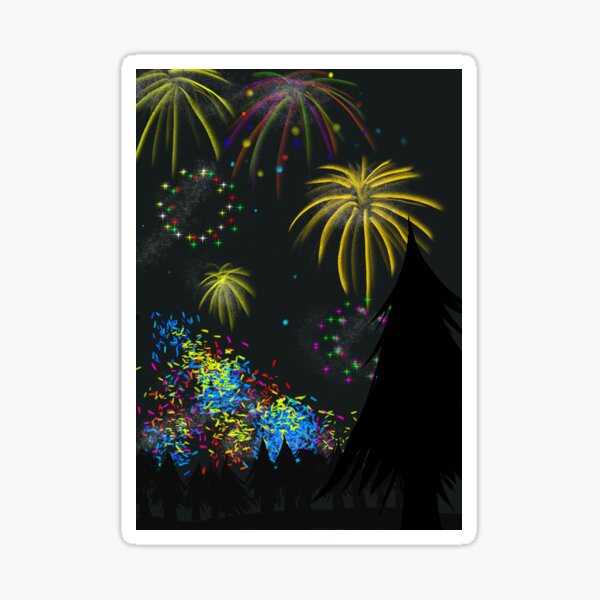 "July 4th, The Fireworks" Sticker for Sale by Lucy-Claire | Redbubble