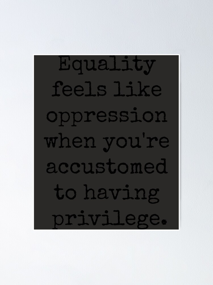 "EQUALITY OPPRESSION PRIVILEGE " Poster for Sale by cuzcoboelke0 ...