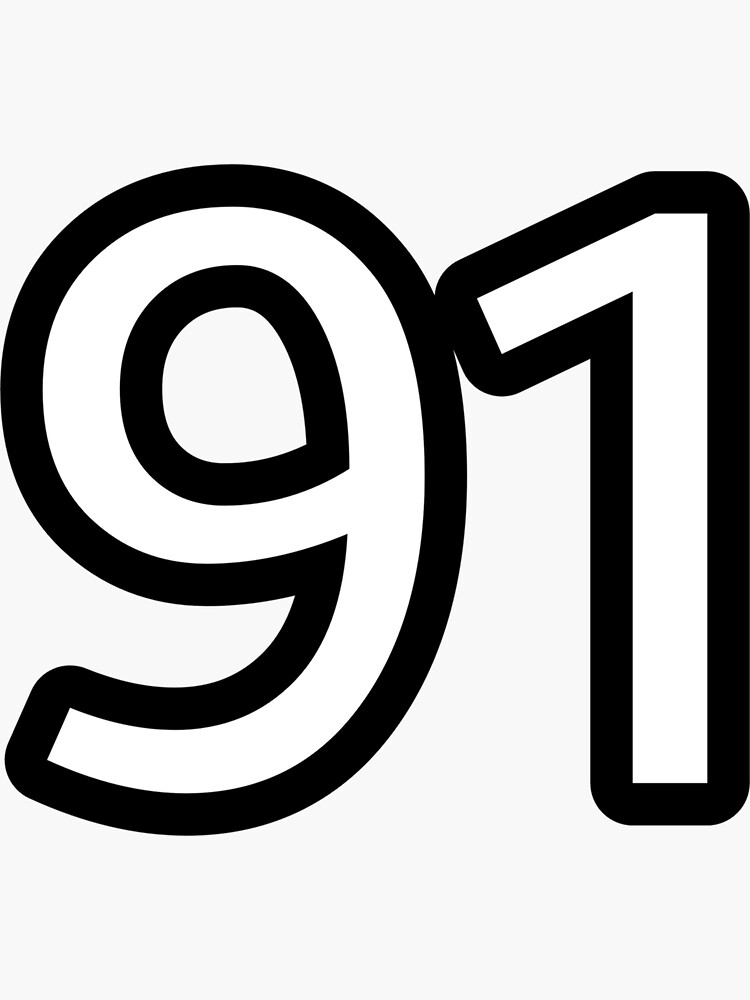 "Number 91 Jersey Minimal Sticker" Sticker for Sale by felyn3gloria ...