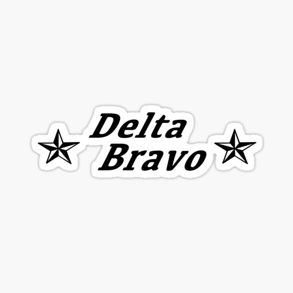 "Delta Bravo - AKA: D**K Brain" Sticker for Sale by adam12314 | Redbubble