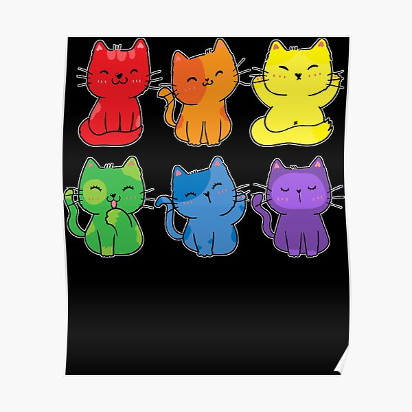 Gay Pride Cats Lgbt Poster For Sale By Mariaxjulio Redbubble