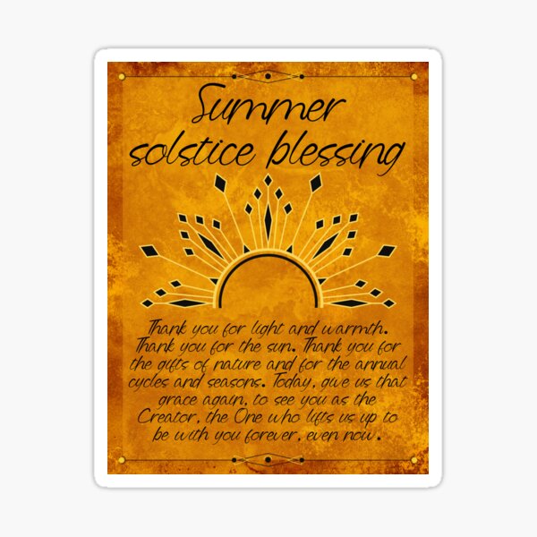 "Summer solstice blessing " Sticker for Sale by Jennykies | Redbubble
