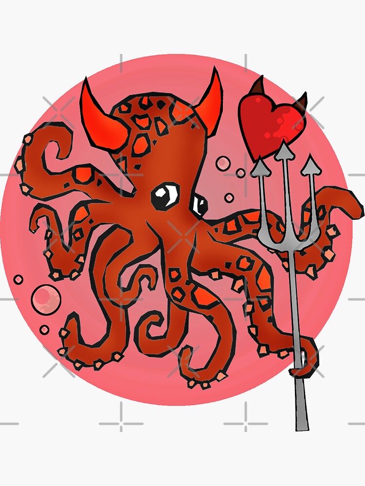 "Octopus Devil" Sticker for Sale by rockgem | Redbubble