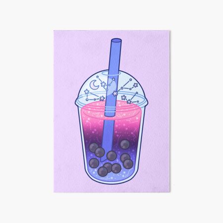 "Pink Sunset Galaxy Boba Tea" Art Board Print for Sale by olivks ...