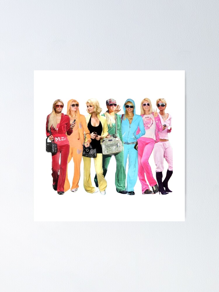 "Y2K Paris Hilton Juicy Couture Tracksuits" Poster for Sale by ...