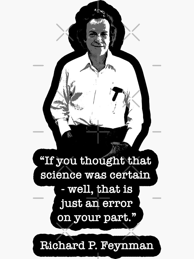"Richard Feynman Science Quote" Sticker for Sale by PixelBuilder ...