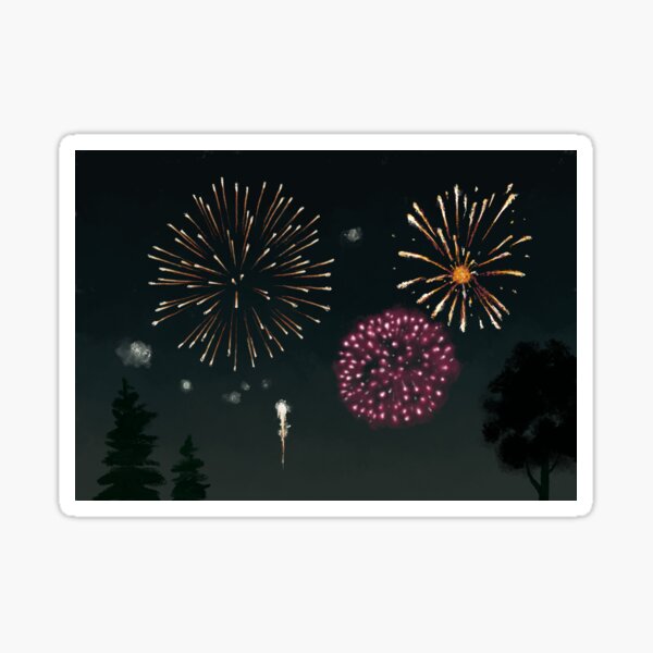 "Fireworks" Sticker for Sale by KaleyObsidia | Redbubble