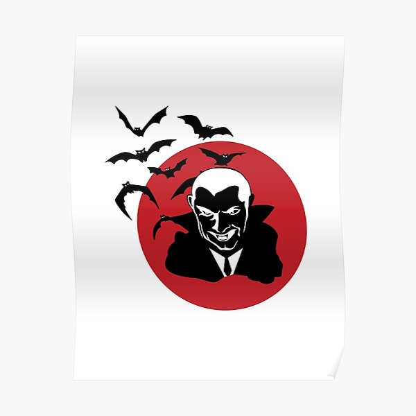 "Dracula Bela Lugosi Vampire Halloween Bats Design" Poster for Sale by ...