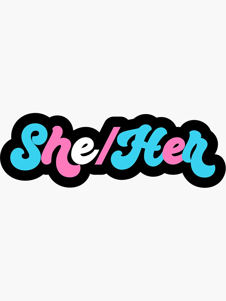 "Pronouns: She/Her" Sticker for Sale by 5knots | Redbubble