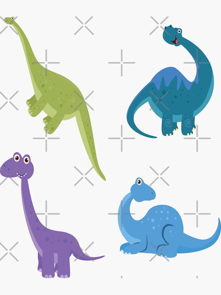 "CUTE BRONTOSAURUS DINOSAURS" Sticker for Sale by lukas69graphic ...