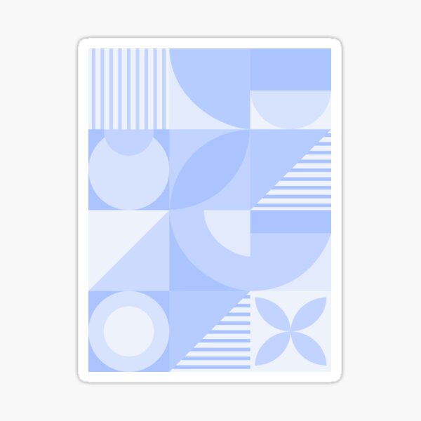 "Pastel Blue Mid Century modern pattern | Bauhaus patterns on " Sticker ...