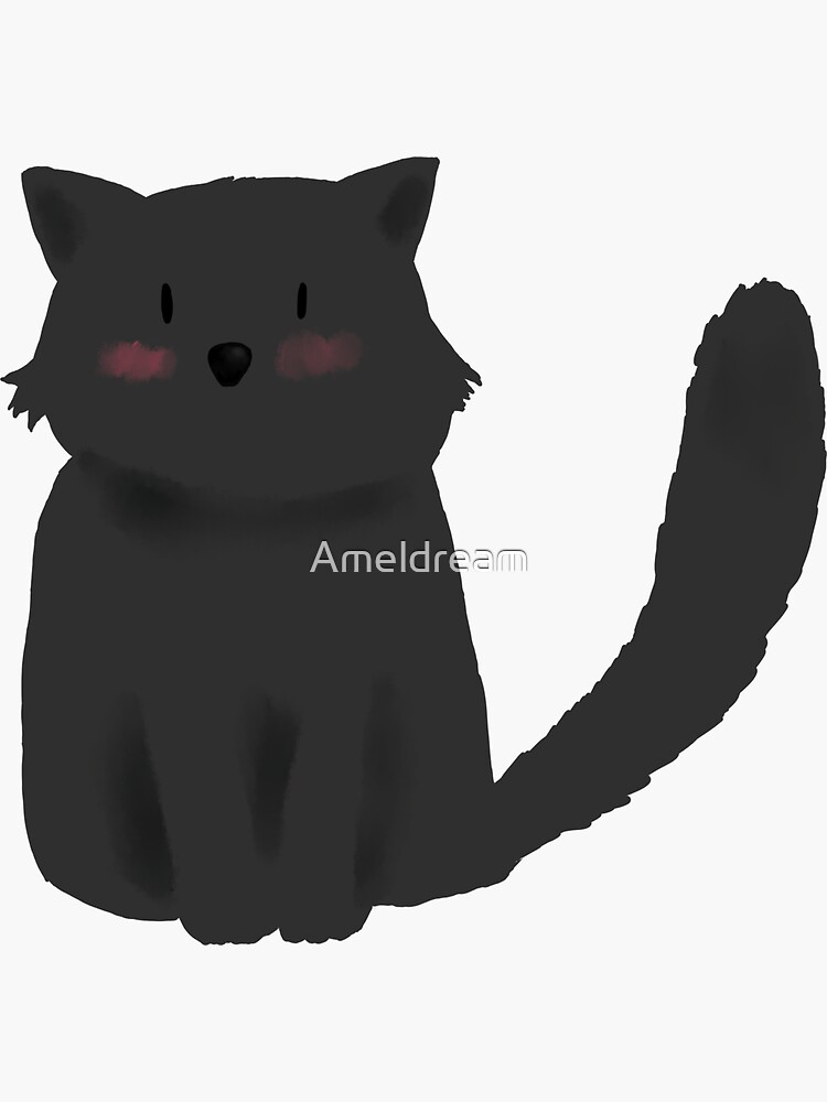 "blushing cat " Sticker for Sale by Ameldream | Redbubble