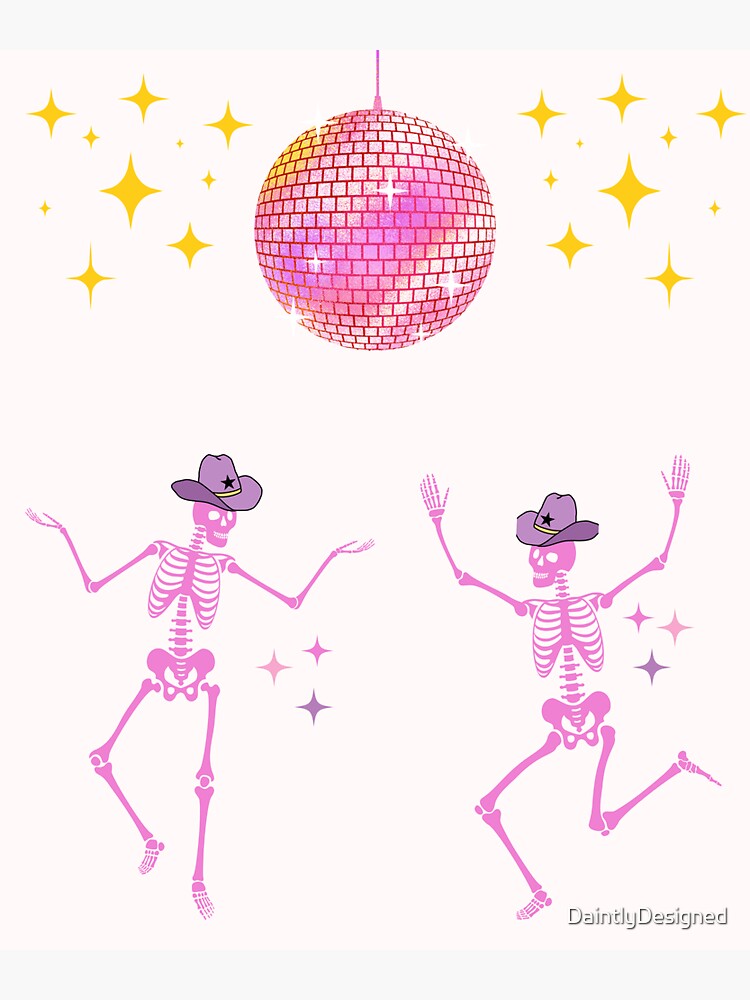 "Disco Ball and Dancing Cowboy Skeletons" Sticker for Sale by ...