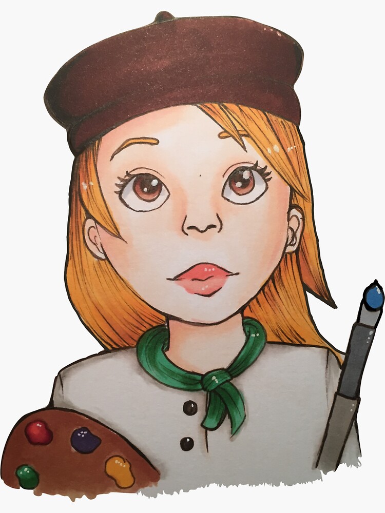 "Artist Emoji" Sticker by ArtsyMeg | Redbubble