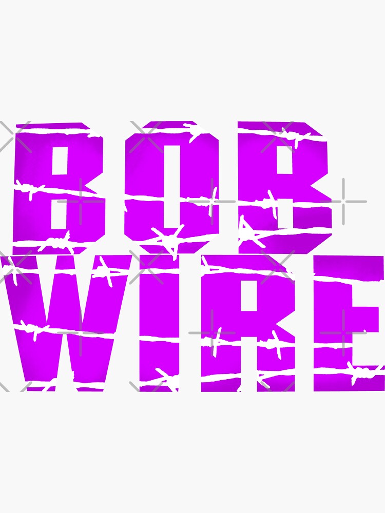 "Bob Wire (purple text and white barbed wire)" Sticker for Sale by ...