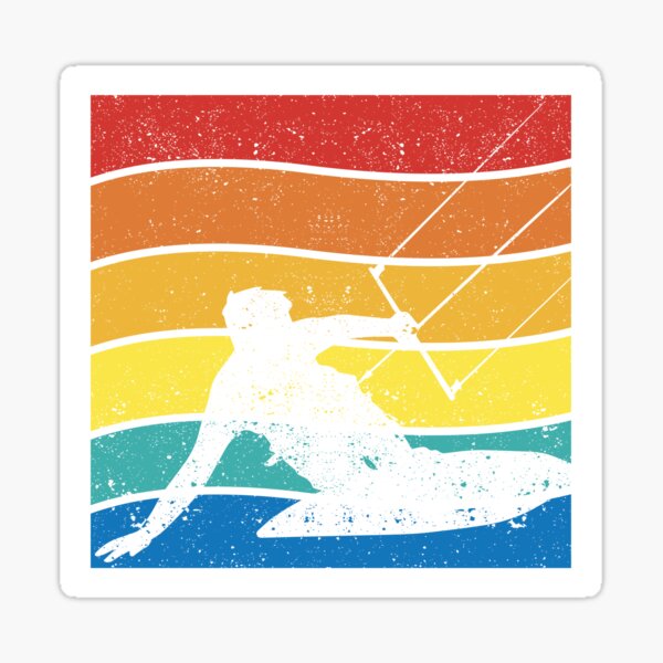 "Wing Foiling Kitesurfing Kiteboarding Retro" Sticker for Sale by Yanyo ...