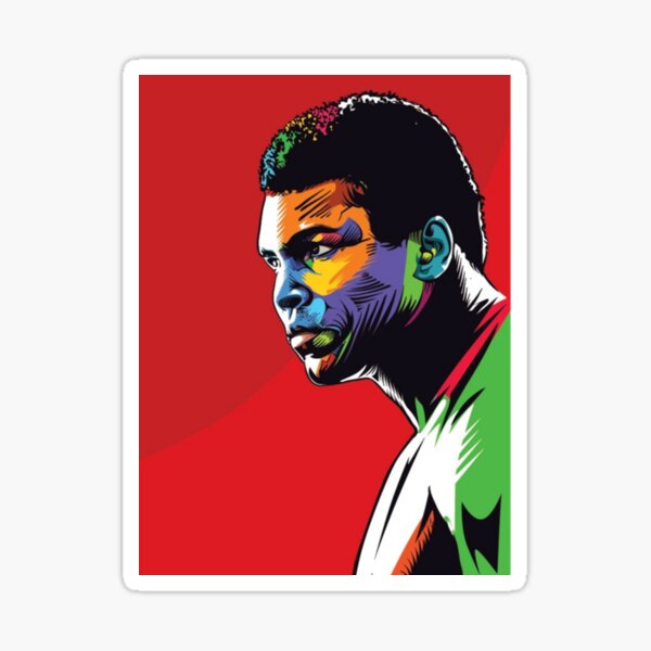 Pegatina «Arco Iris Ilustración Ali Muhammad Póster Muhammad Ali ...