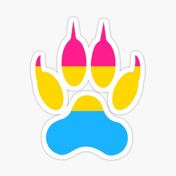 "Wolf Paw Pansexual Pride v2" Sticker for Sale by MMwolfdogden | Redbubble