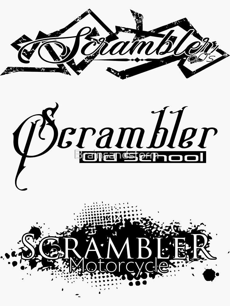 "scrambler motorcycle stickers" Sticker for Sale by Brainsandstorm ...