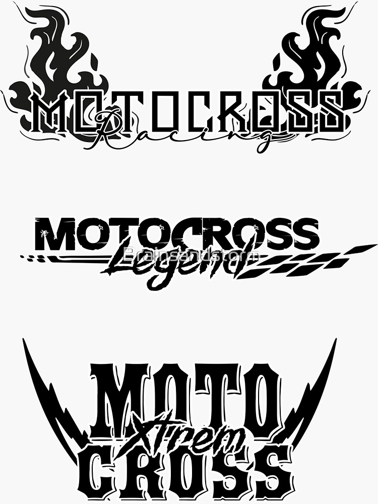 "motocross racing sticker" Sticker for Sale by Brainsandstorm | Redbubble