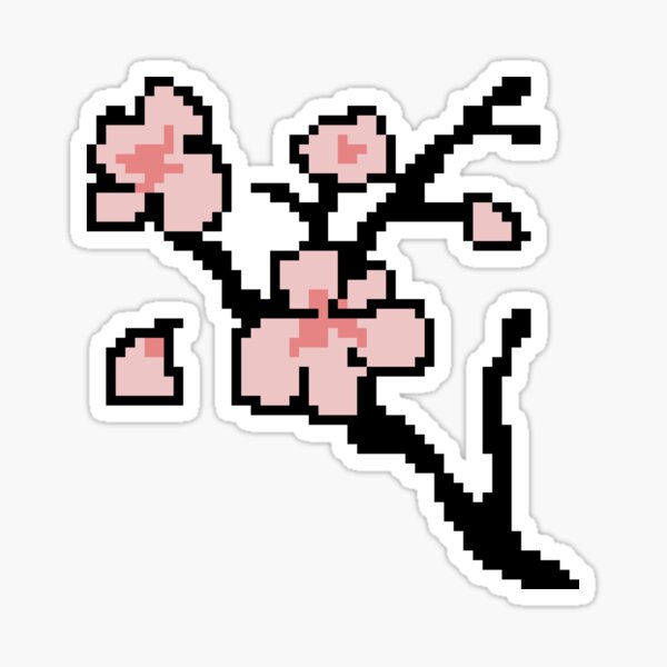 "SAKURA pixel flower" Sticker for Sale by imiversus | Redbubble